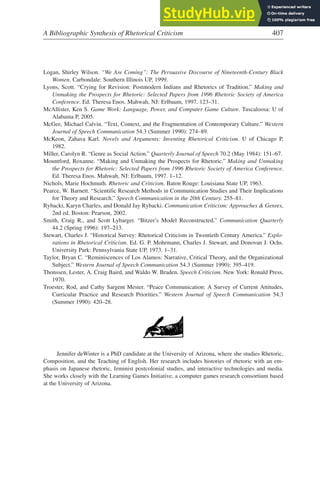 A Bibliographic Synthesis Of Rhetorical Criticism | PDF