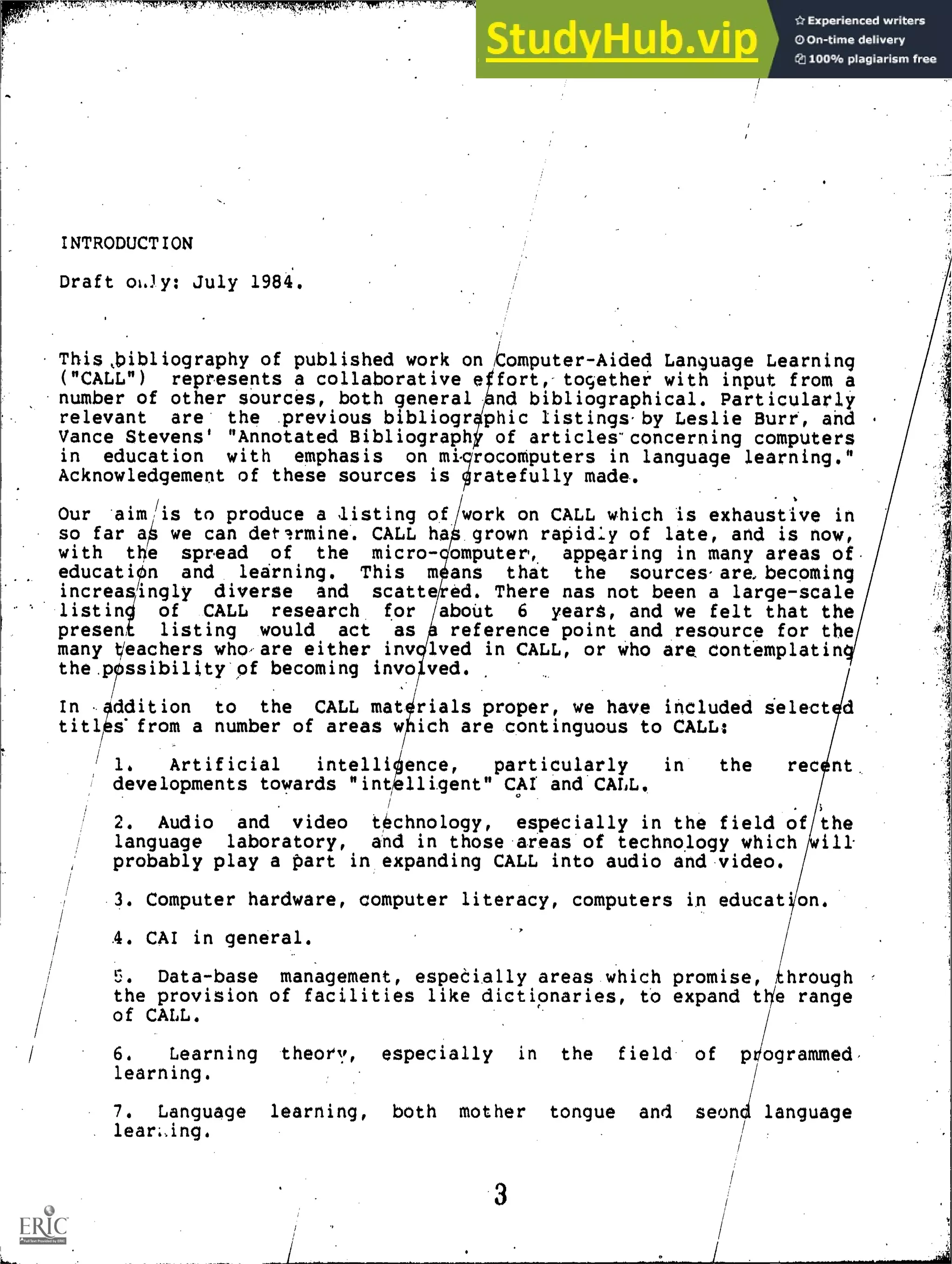 A Bibliography Of Computer-Aided Language Learning | PDF