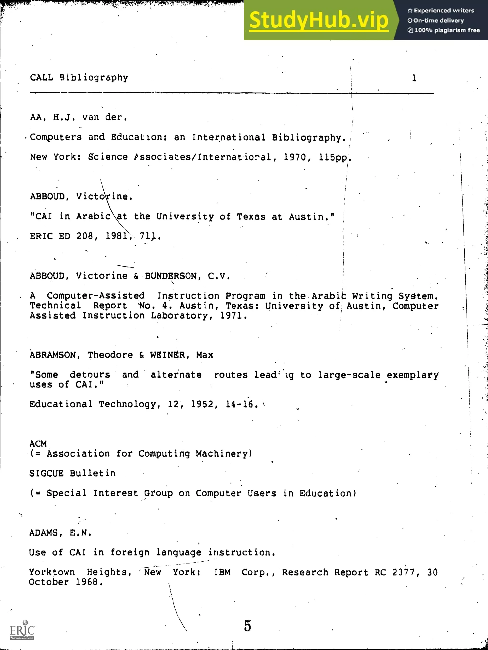 A Bibliography Of Computer-Aided Language Learning | PDF