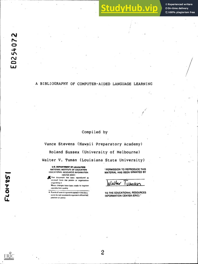 A Bibliography Of Computer-Aided Language Learning | PDF | Educational Assessment | Education