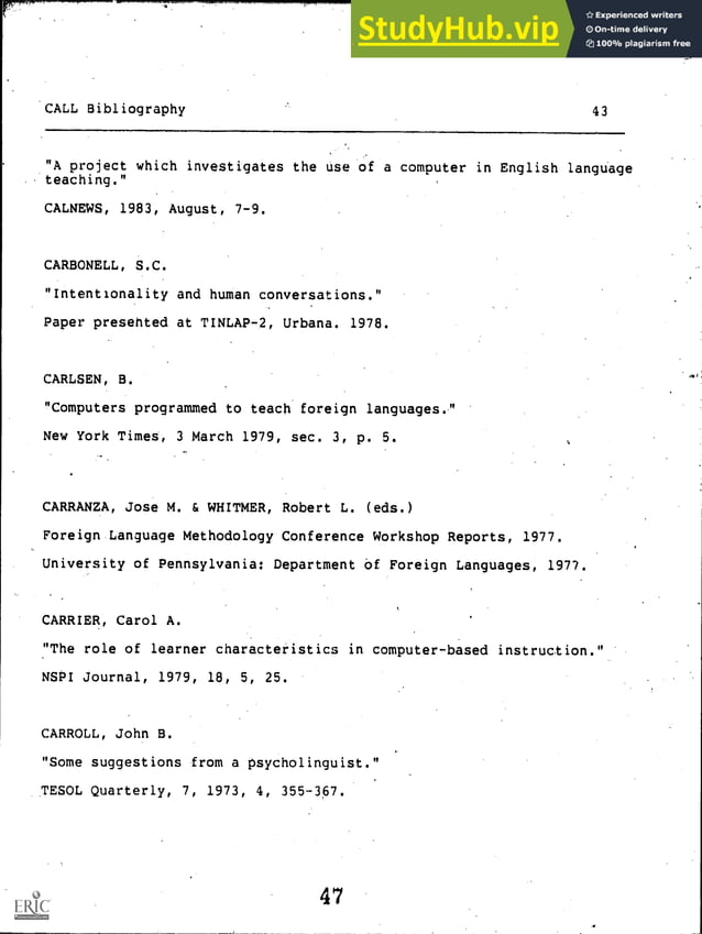 A Bibliography Of Computer-Aided Language Learning | PDF | Educational ...