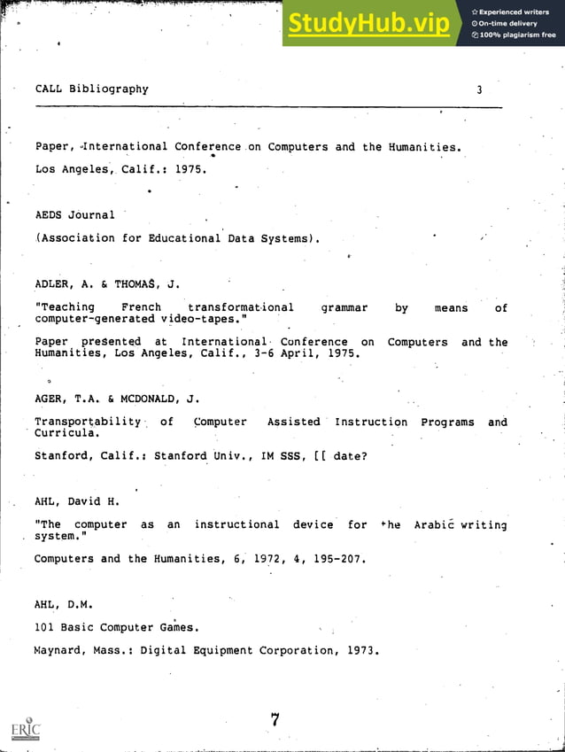 A Bibliography Of Computer-Aided Language Learning | PDF | Educational ...