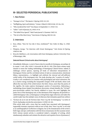 A Bibliography Of Ernest Hemingway | PDF