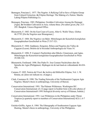 A bibliography of the agta negritos of eastern luzon, philippines | PDF