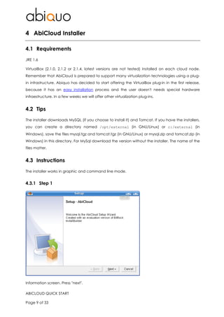 AbiCloud quickstart guide | PDF | Cloud Computing | Internet