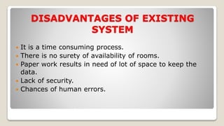 ONLINE HOTEL MANAGEMENT SYSTEM | PPTX