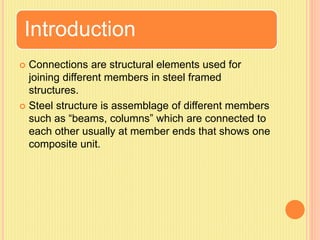 connections in steel structure | PPTX
