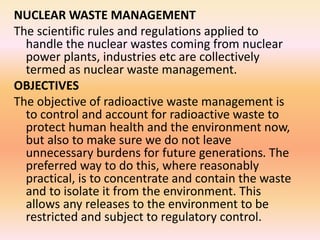 NUCLEAR WASTE MANAGEMENT | PPTX