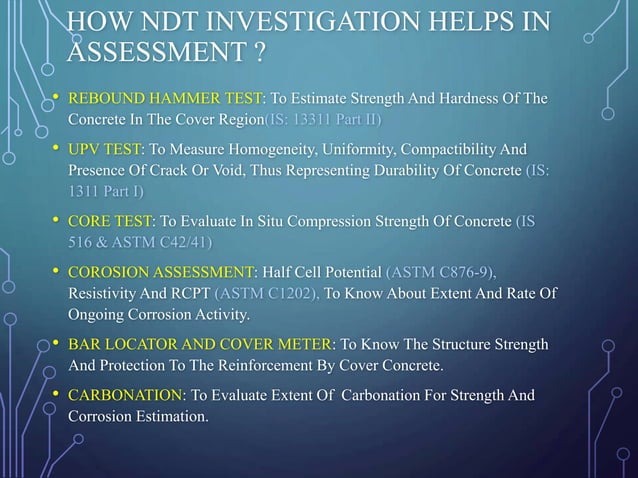 Non Destructive Tests On Concrete Building Ppt