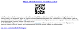Abigail Adams Quotes Remember The Ladies