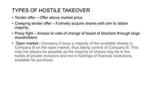 presentation about hostile takeover | PPTX | Mergers and Acquisitions ...