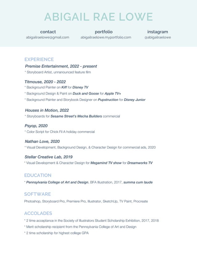 Abigail Rae Lowe Resume | PDF