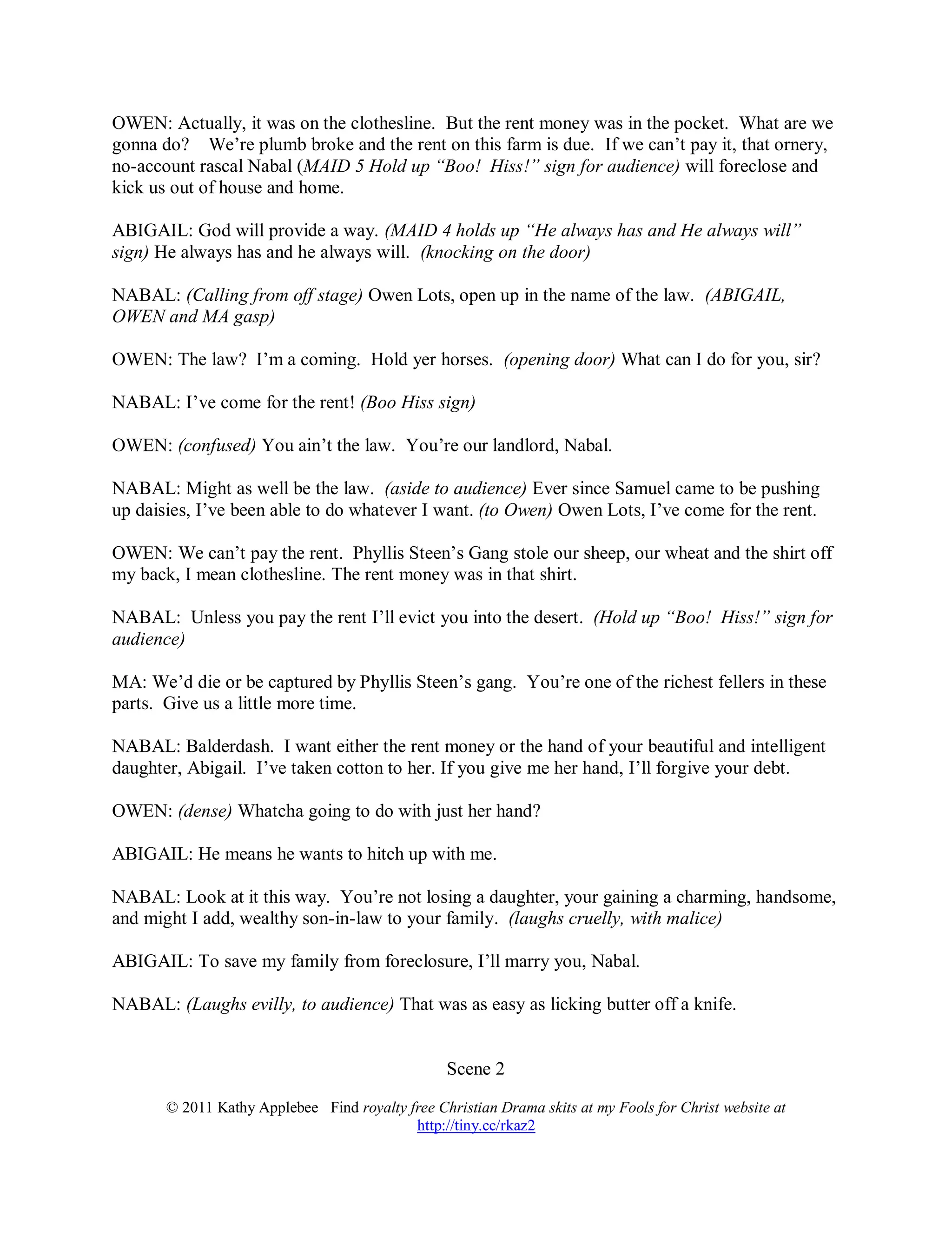 Abigail the melodrama script | PDF