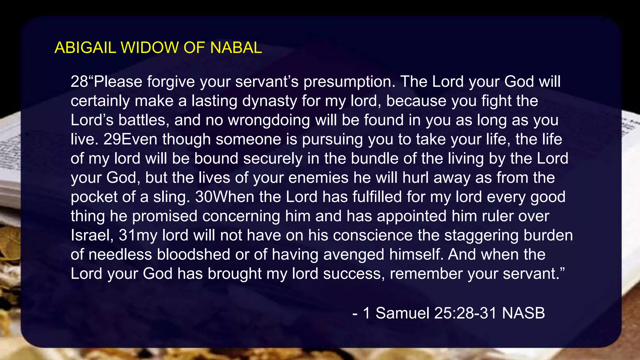 Abigail widow of nabal | PPTX