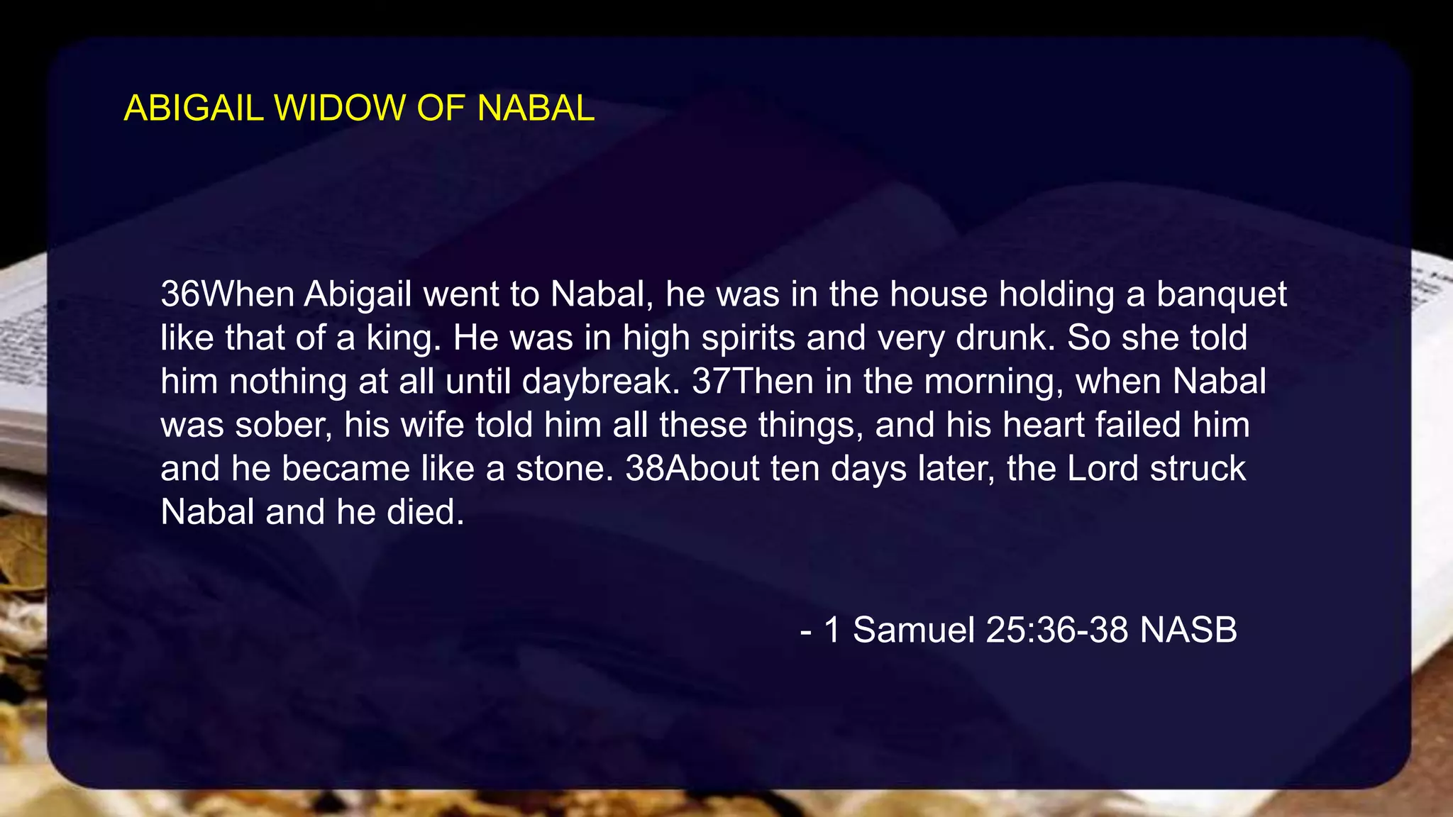 Abigail widow of nabal | PPTX