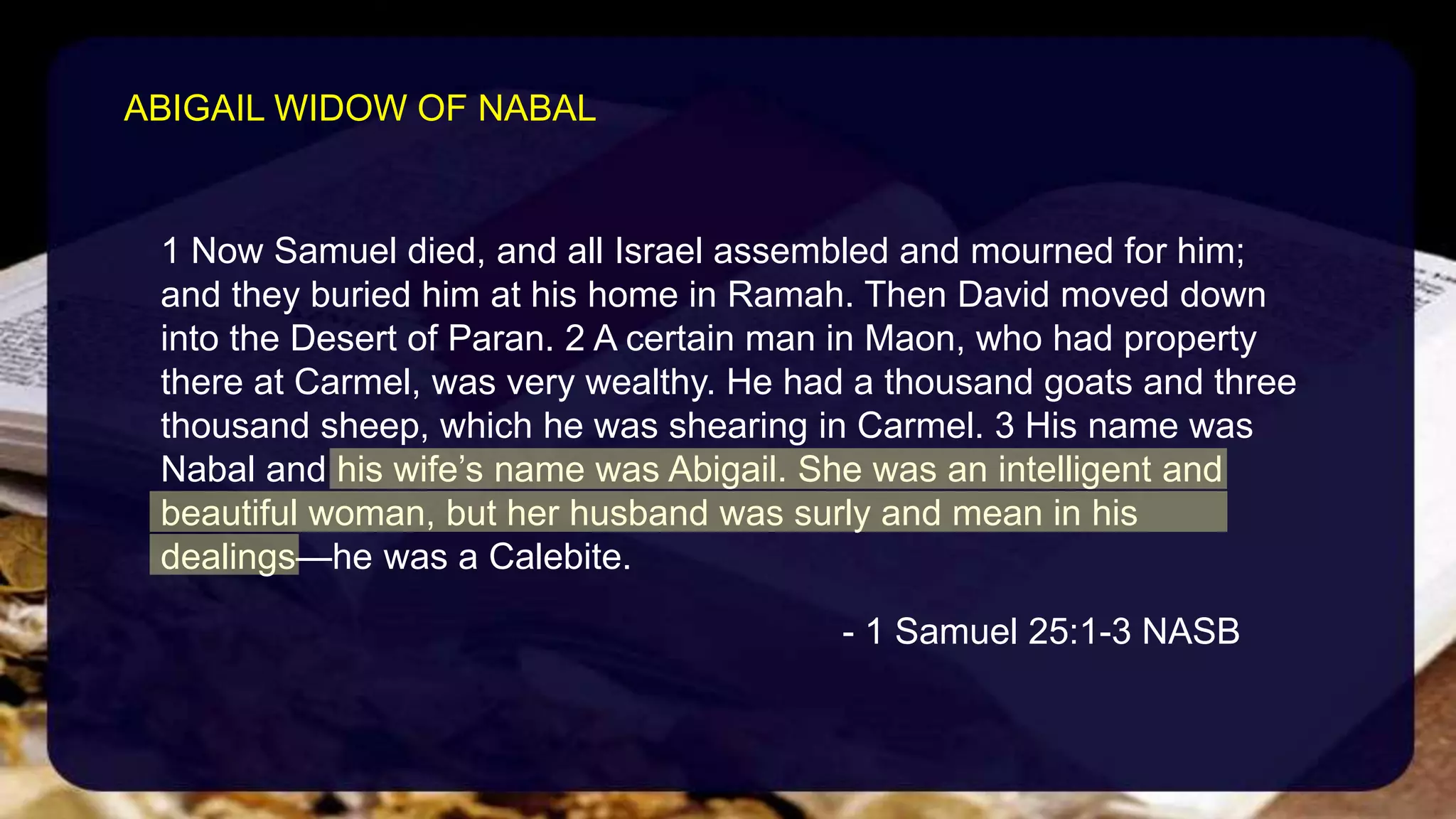 Abigail widow of nabal | PPTX