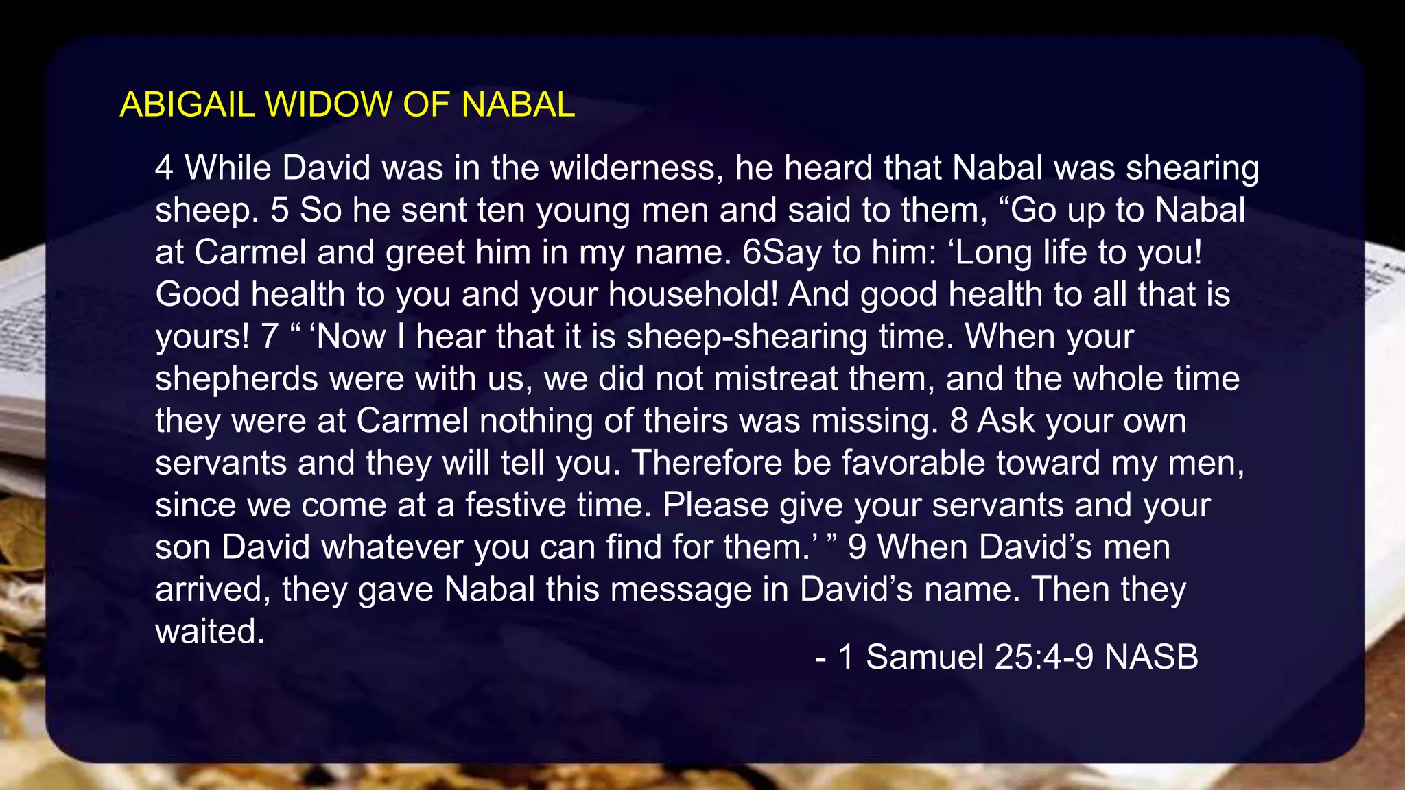 Abigail widow of nabal | PPTX