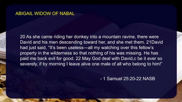 Abigail widow of nabal | PPTX | Christianity | Religion & Spirituality