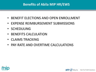 Abila MIP HR and Employee Web Services (HR-EWS) | PPT