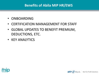 Abila MIP HR and Employee Web Services (HR-EWS) | PPT