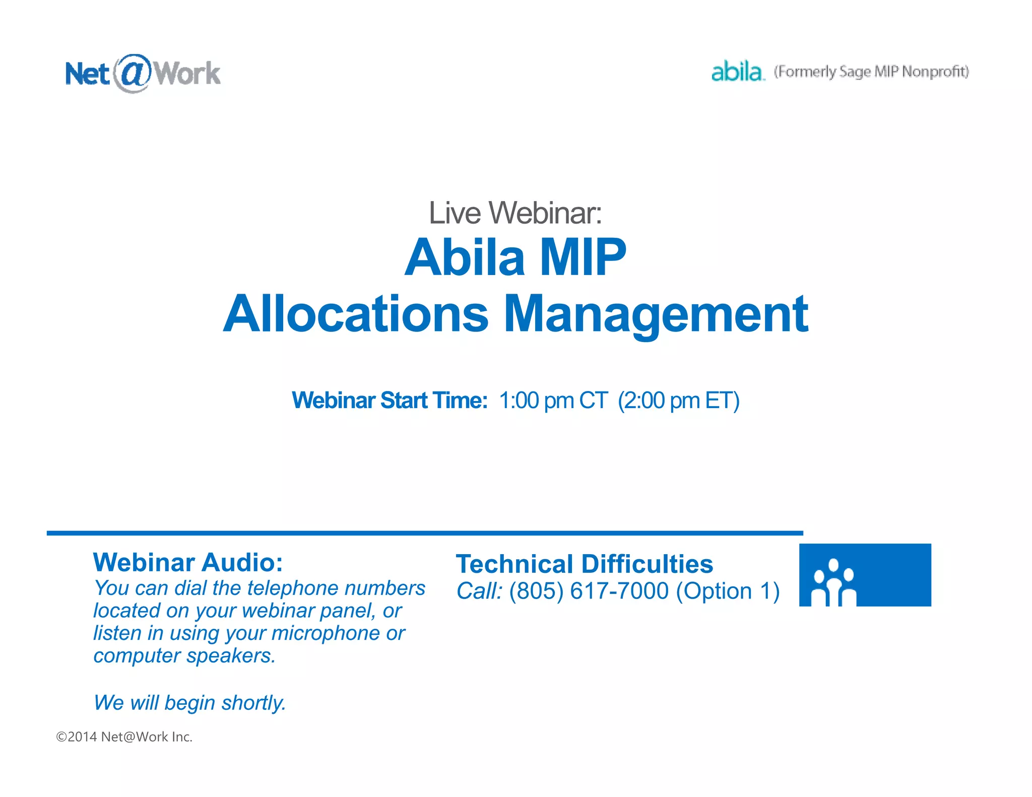 The Allocation Management Module For Abila Mip Ppt