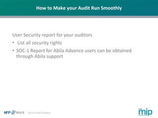 Audit Preparation with Abila MIP | PDF