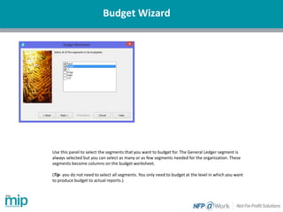 Abila MIP Budget Entry Basics and Advanced | PDF