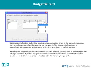 Abila MIP Budget Entry Basics and Advanced | PDF