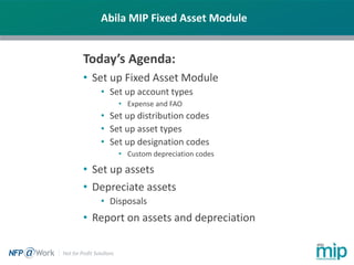 Abila MIP Fixed Assets Module | PDF