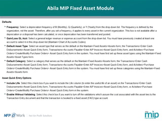 Abila MIP Fixed Assets Module | PDF