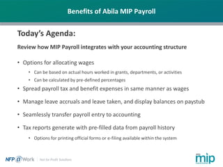 Benefits of Abila MIP Payroll | PPT