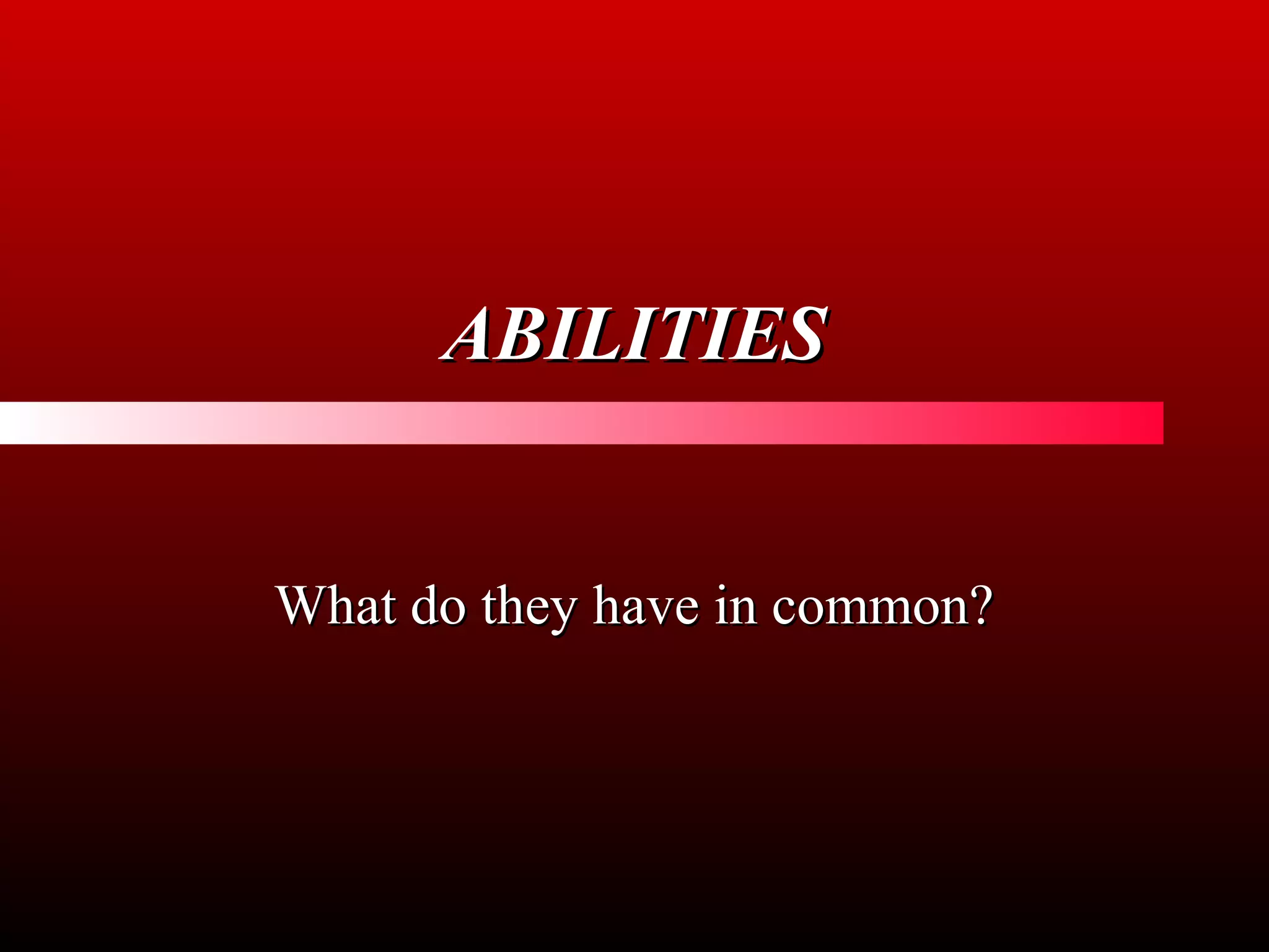 Abilities in English | PPT