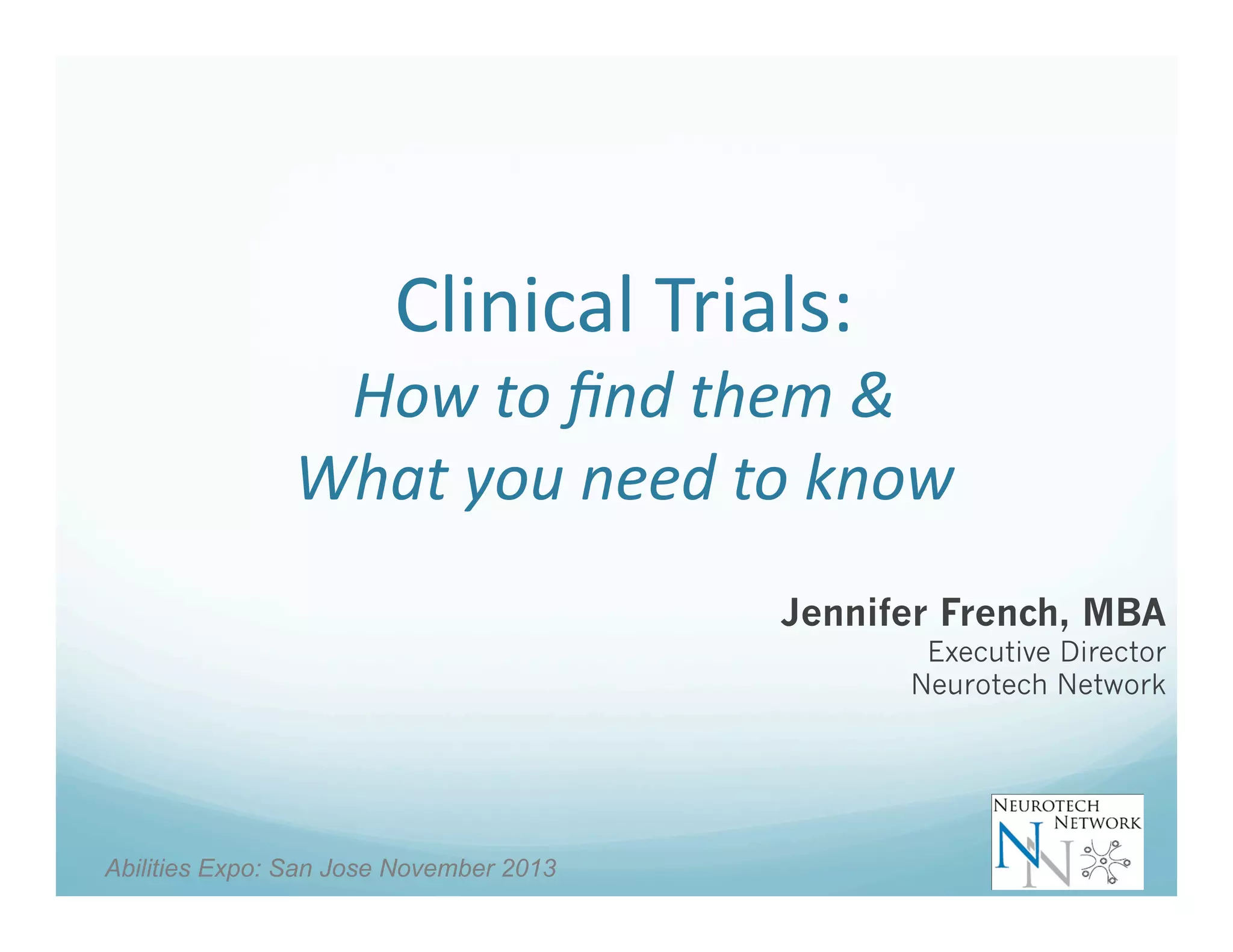 Clinical Trials: How to find them & What you need to know | PDF