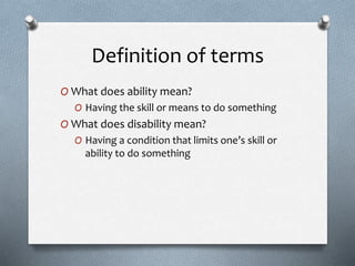 Ability and disability | PPTX