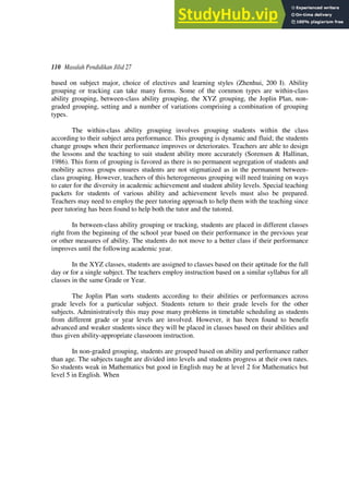 Ability Grouping And Academic Achievement | PDF