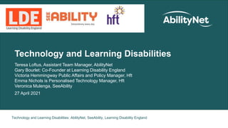 AbilityNet webinar Learning Disabilities | PPTX