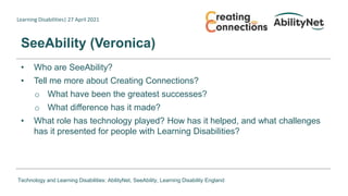 AbilityNet webinar Learning Disabilities | PPTX