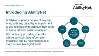 AbilityNet webinar Learning Disabilities | PPTX