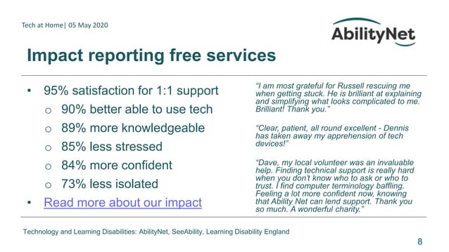 AbilityNet webinar Learning Disabilities | PPTX