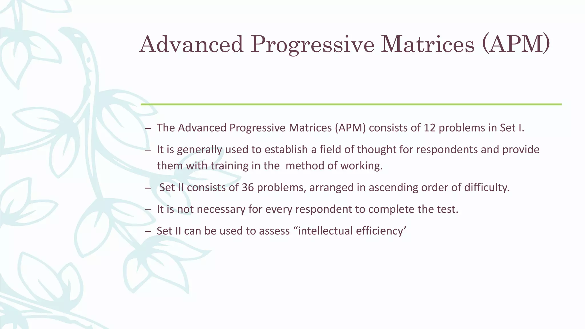 (Raven’s Progressive Matrices) Standard Progressive Matrices | PPTX
