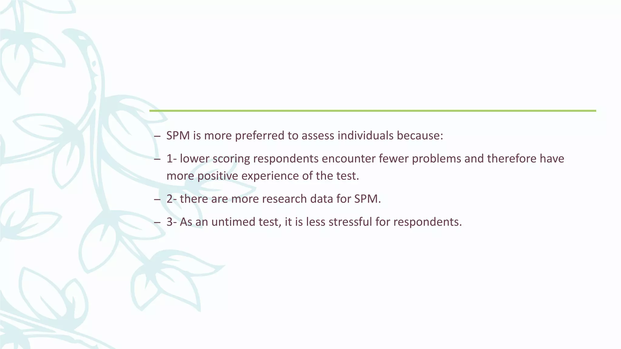 (Raven’s Progressive Matrices) Standard Progressive Matrices | PPTX