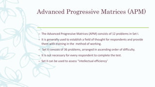 (Raven’s Progressive Matrices) Standard Progressive Matrices | PPTX