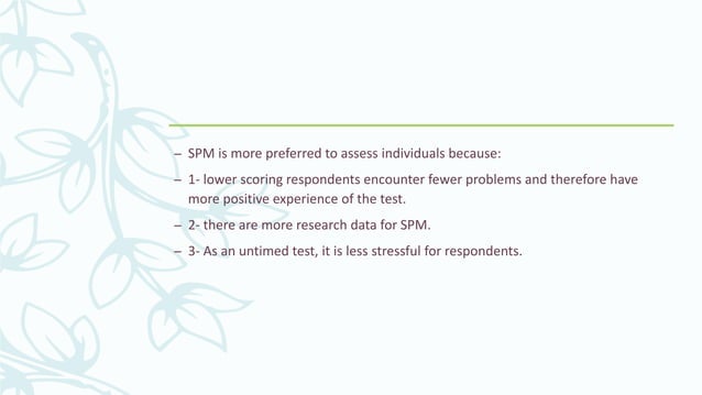 (Raven’s Progressive Matrices) Standard Progressive Matrices | PPTX