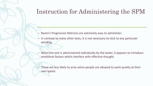 (Raven’s Progressive Matrices) Standard Progressive Matrices | PPTX