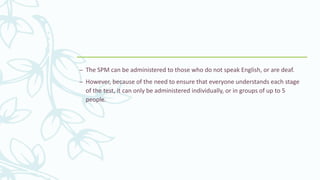 (Raven’s Progressive Matrices) Standard Progressive Matrices | PPTX