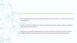 (Raven’s Progressive Matrices) Standard Progressive Matrices | PPTX