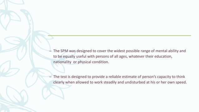 (Raven’s Progressive Matrices) Standard Progressive Matrices | PPTX