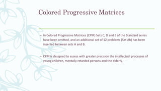 (Raven’s Progressive Matrices) Standard Progressive Matrices | PPTX