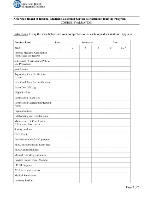 Course Evaluation Sample | PDF