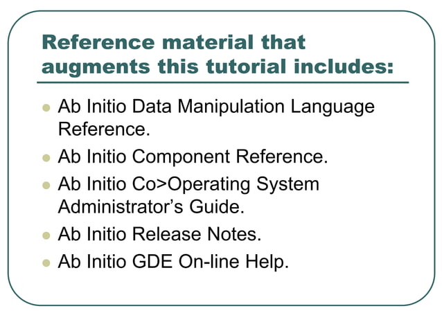 Ab initio beginner's course topic 1 | PPT | Operating Systems | Computer Software and Applications